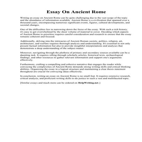 Essay On Ancient Rome. 00 Ancient Rome Essays | PDF