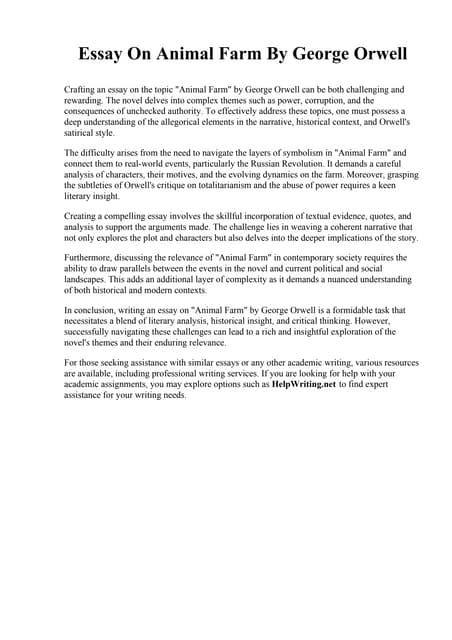 Animal Farm George Orwell Essay.pdf