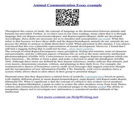 Essay On Animals | PDF