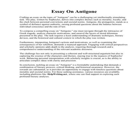 Essay On Antigone | PDF