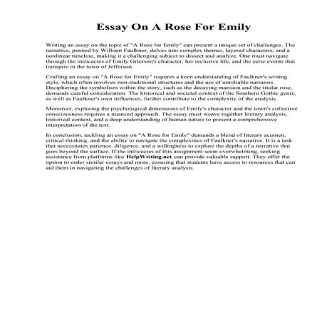 Essay On A Rose For Emily.pdf | Books and Literature