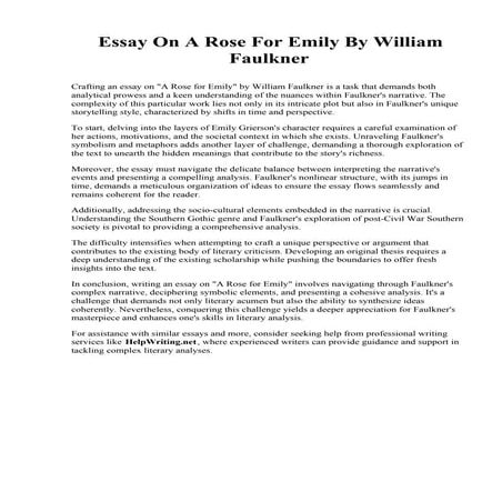 Essay On A Rose For Emily By William Faulkner.pdf