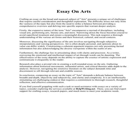 Essay On Arts | PDF