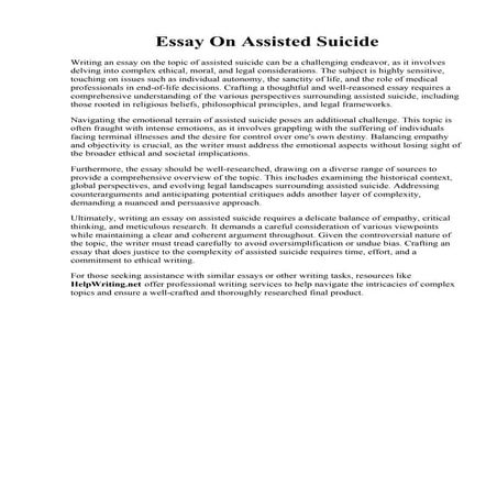 Essay On Assisted Suicide | PDF
