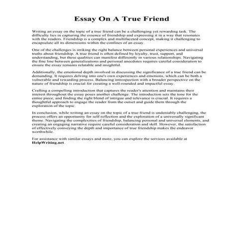 Essay On A True Friend.pdf