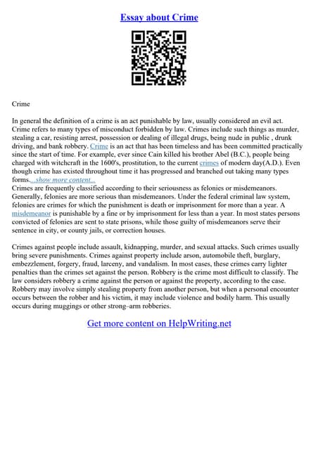 Bank Robbery Essay | PDF | Crime & Harmful Acts to Individuals, Society ...