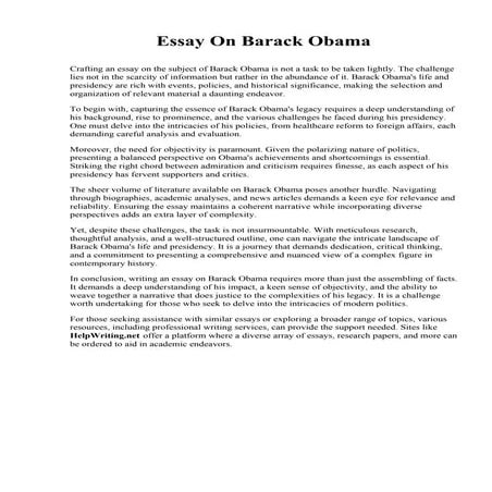 Essay On Barack Obama | PDF