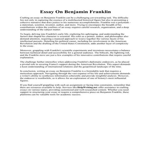 Essay On Benjamin Franklin.pdf