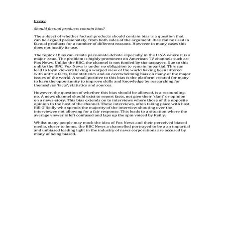 Essay on bias | PDF