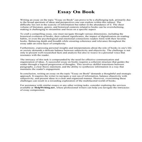 Book Reading Essay. Newman University, Wichita | PDF