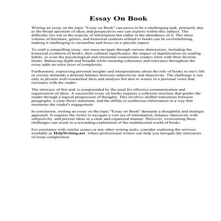 Essay On Book | PDF
