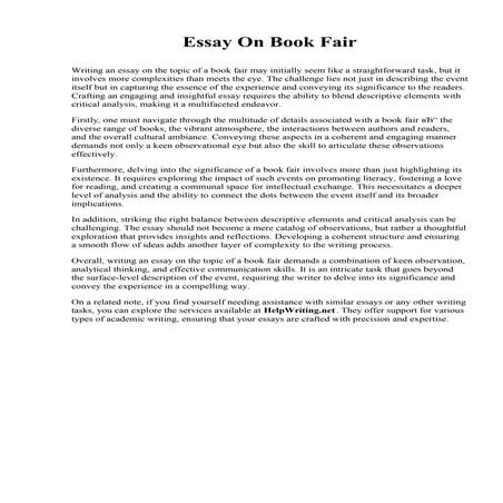 Essay On Book Fair.pdf | Homework and Study | Education