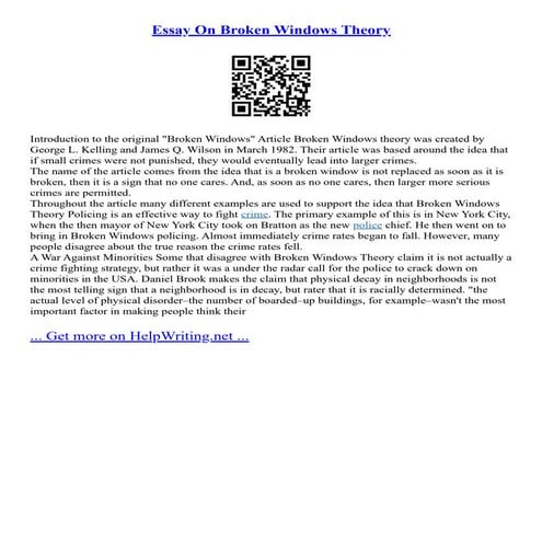 Broken windows theory & Crime Prevention through Environmental Design ...