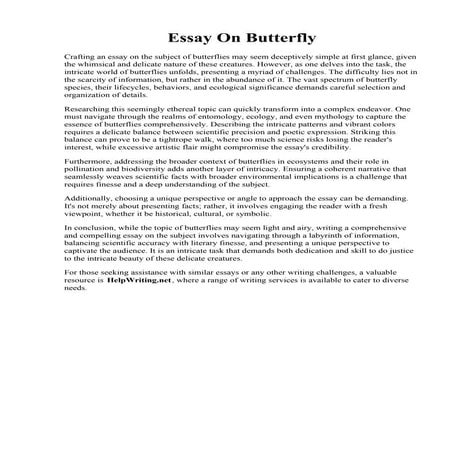Essay On Butterfly. Teaching About Butterflies In The Classroom ...