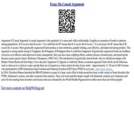 Essay On Causal Argument | PPT