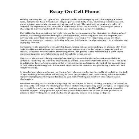 Essay On Cell Phone. Mississippi State University | PDF | Smartphones ...