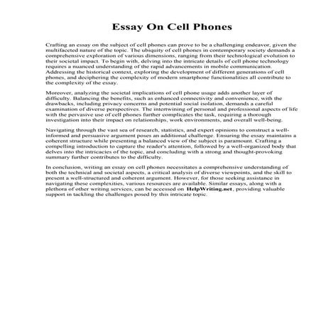 Essay On Cell Phones.pdf
