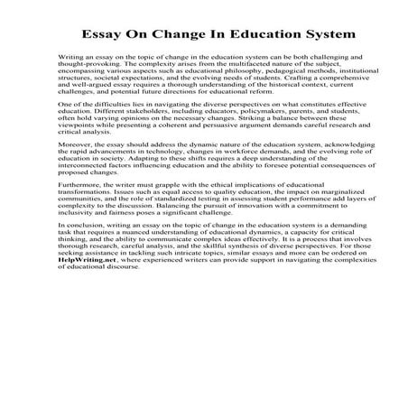 Essay On Change In Education System.pdf