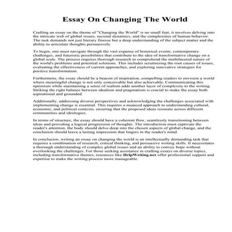Essay On The World. Saint Joseph's College of Maine | PDF