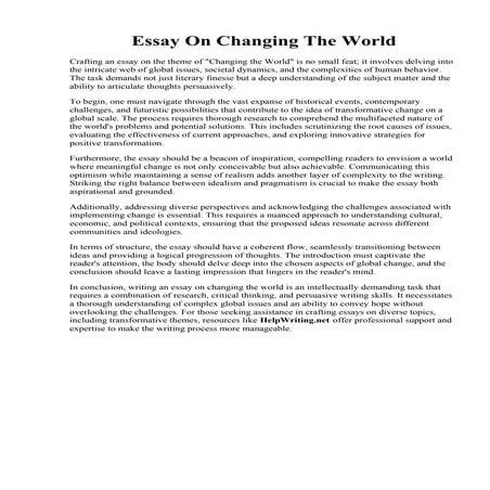 Essay On Changing The World.pdf