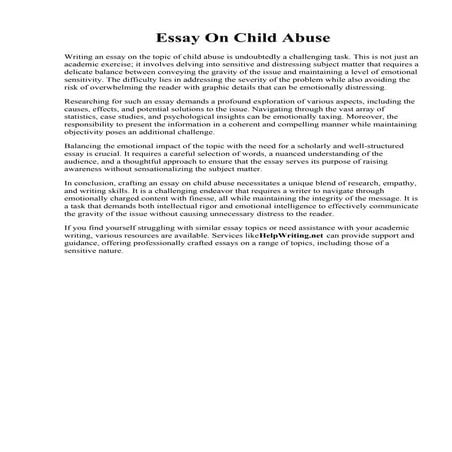 Essay On Child Abuse | PDF
