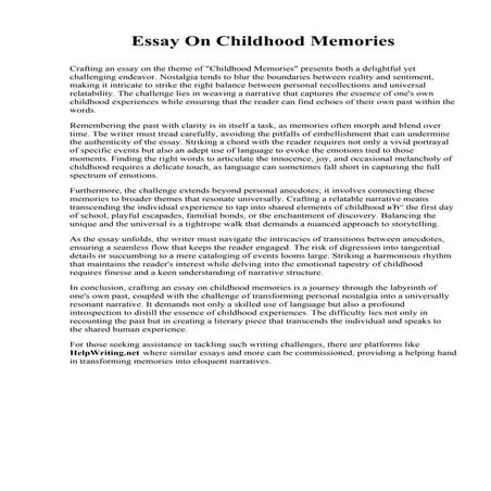 Essay On Childhood Memories.pdf