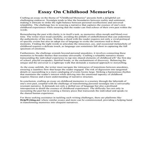 Essay On Childhood Memories.pdf | Laptops | Computing
