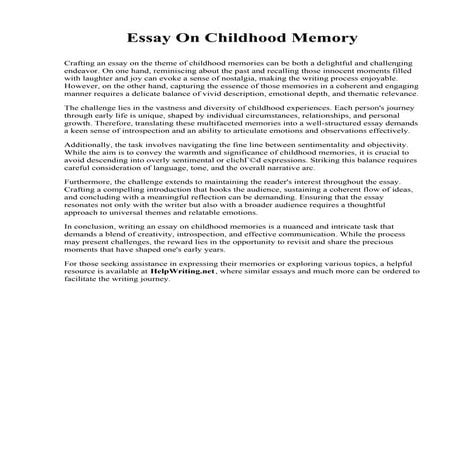 Essay On Childhood Memory.pdf