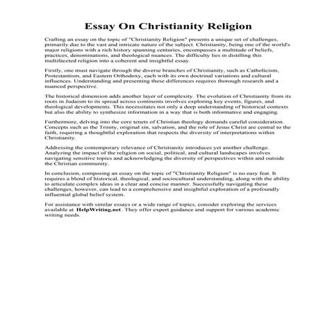 Essay On Christianity Religion.pdf