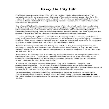 Essay On City Life.pdf