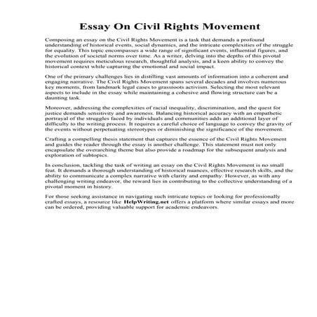 Essay On Civil Rights Movement | PDF