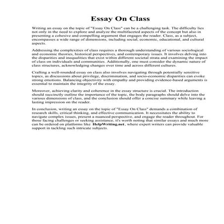 Essay On Class. Our classroom essay. Our Classroom Website. 2019-02-18 ...