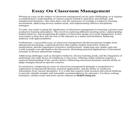 Essay On Classroom Management.pdf