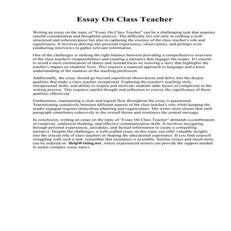 Essay On Class Teacher.pdf