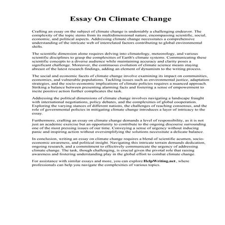Essay On Climate Change.pdf | Environment | Science