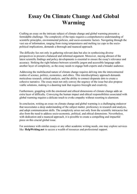 Essay Global Warming.pdf | Environment | Science