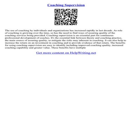 Essay On Coaching | PDF