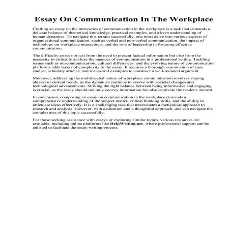 Essay On Communication In The Workplace.pdf