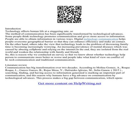 Essay On Communication Technology | PDF