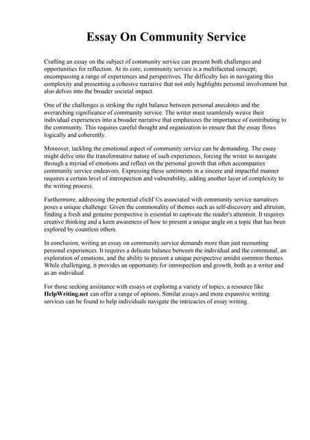 Essay Community Service.pdf | Education