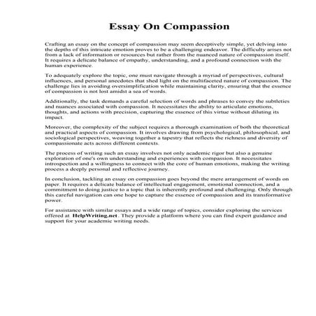 Essay About Compassion | PDF
