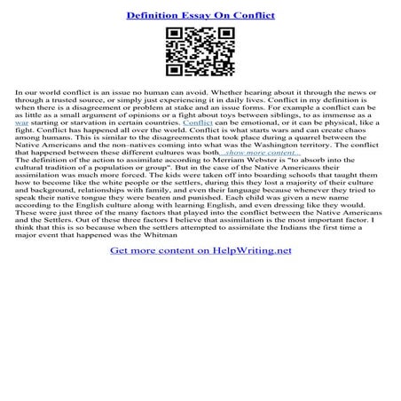 Essay On Conflict | PDF
