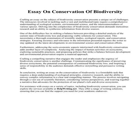 Essay On Conservation Of Wildlife | PDF