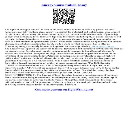 Essay On Conservation Of Natural Resources | PDF