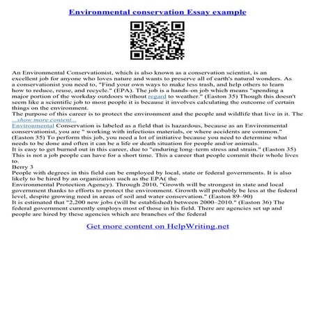 Essay On Conservation Of Nature | PDF