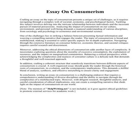 Essay On Consumerism.pdf