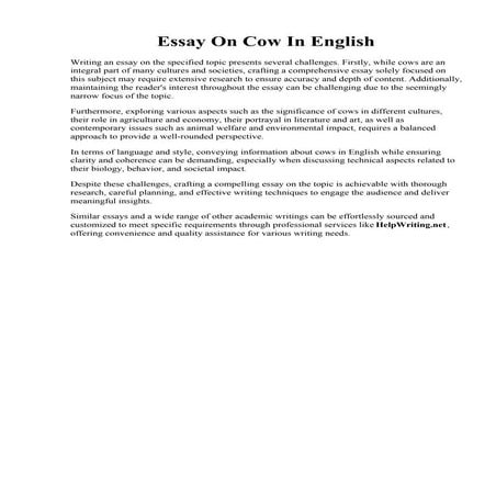 Essay On Cow In English.pdfEssay On Cow In English | PDF