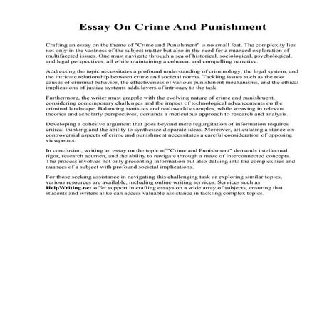 Essay On Crime And Punishment | PDF