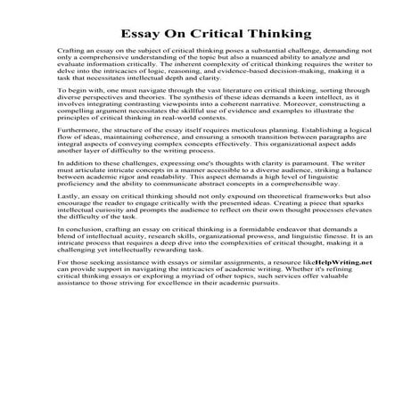 Essay On Critical Thinking.pdf