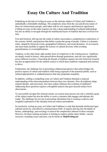 Essay On Tradition And Culture.pdf